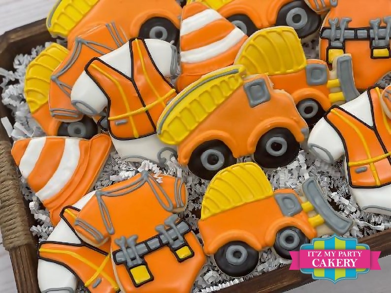 Custom Sugar Cookies / Construction Baby Shower Cookies (1 Dozen) - Etsy