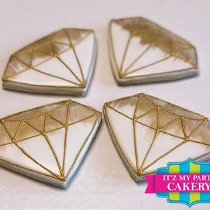Custom Sugar Cookies / Diamond Cookies / Engagement Cookies - Etsy