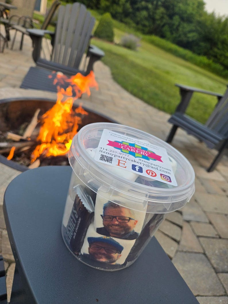 Smores Kits/printed Marshmallow Tubs/ Smores Roasting Tubs/ Campfire ...
