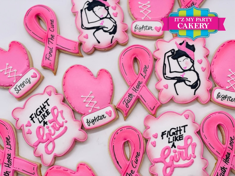 Custom Sugar Cookies / Breast Cancer Cookies - Etsy