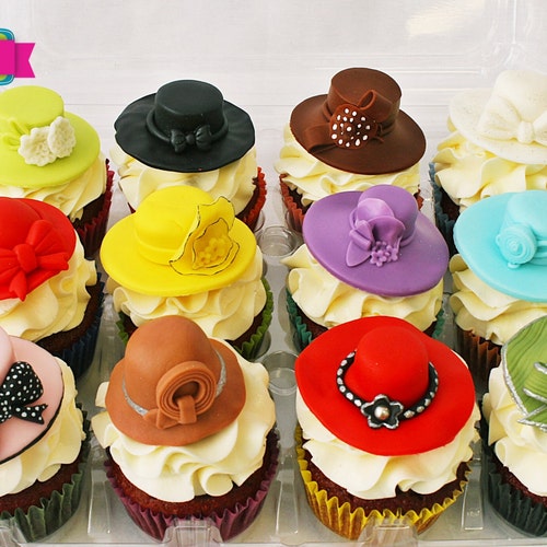 Fancy Hat Cupcake Toppers - Etsy
