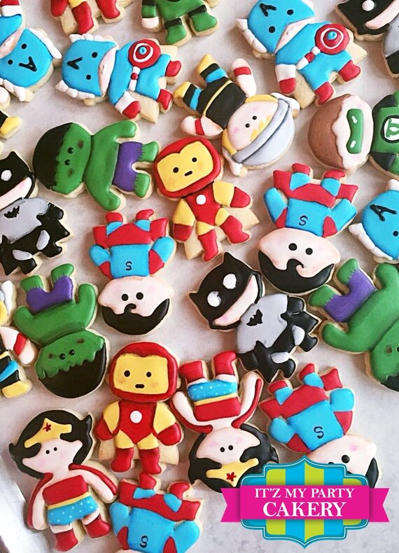 Hero Character Cookies (1 Dozen) by It'z My Party Cakery | Catch My Party