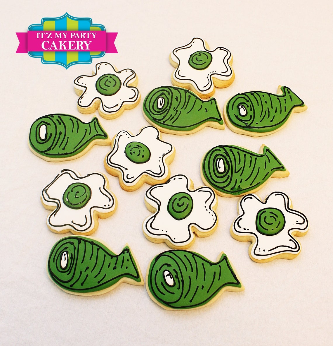 Custom Sugar Cookies / Egggs & Ham Cookies - 1 Dozen - Etsy
