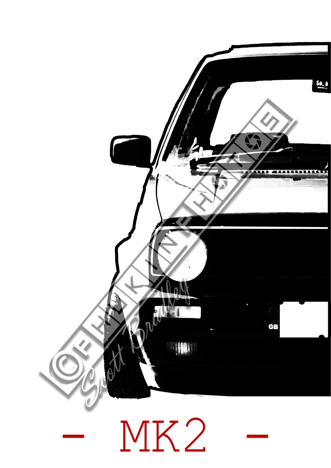VW Golf MK2 Print - Etsy