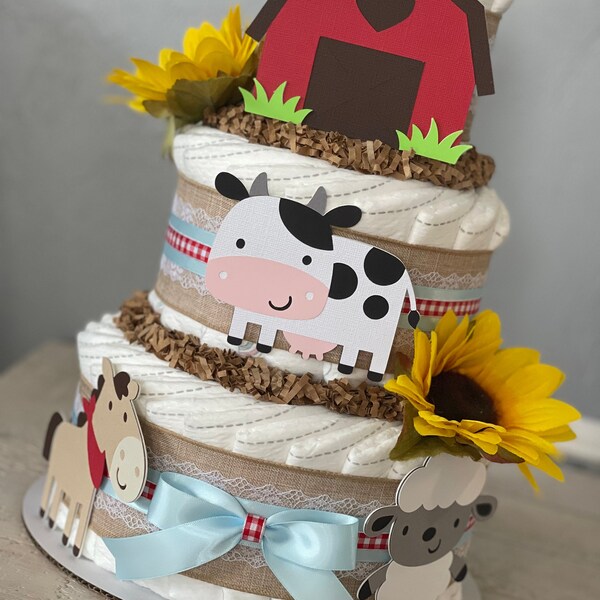 Farm Diaper Cake - Etsy