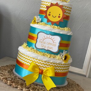 Sun Diaper Cake, Here Comes the Sun Diaper Cake, Boy Diaper Cake ...