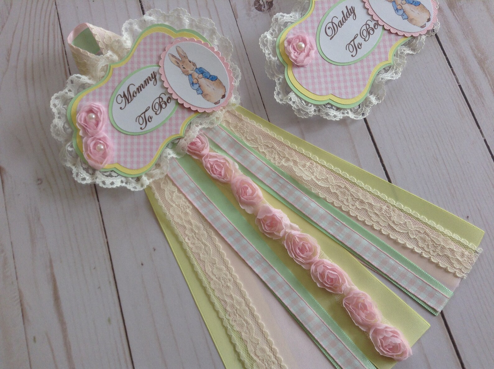 Baby girl Peter Rabbit corsage set/Light pink and y ellos | Etsy