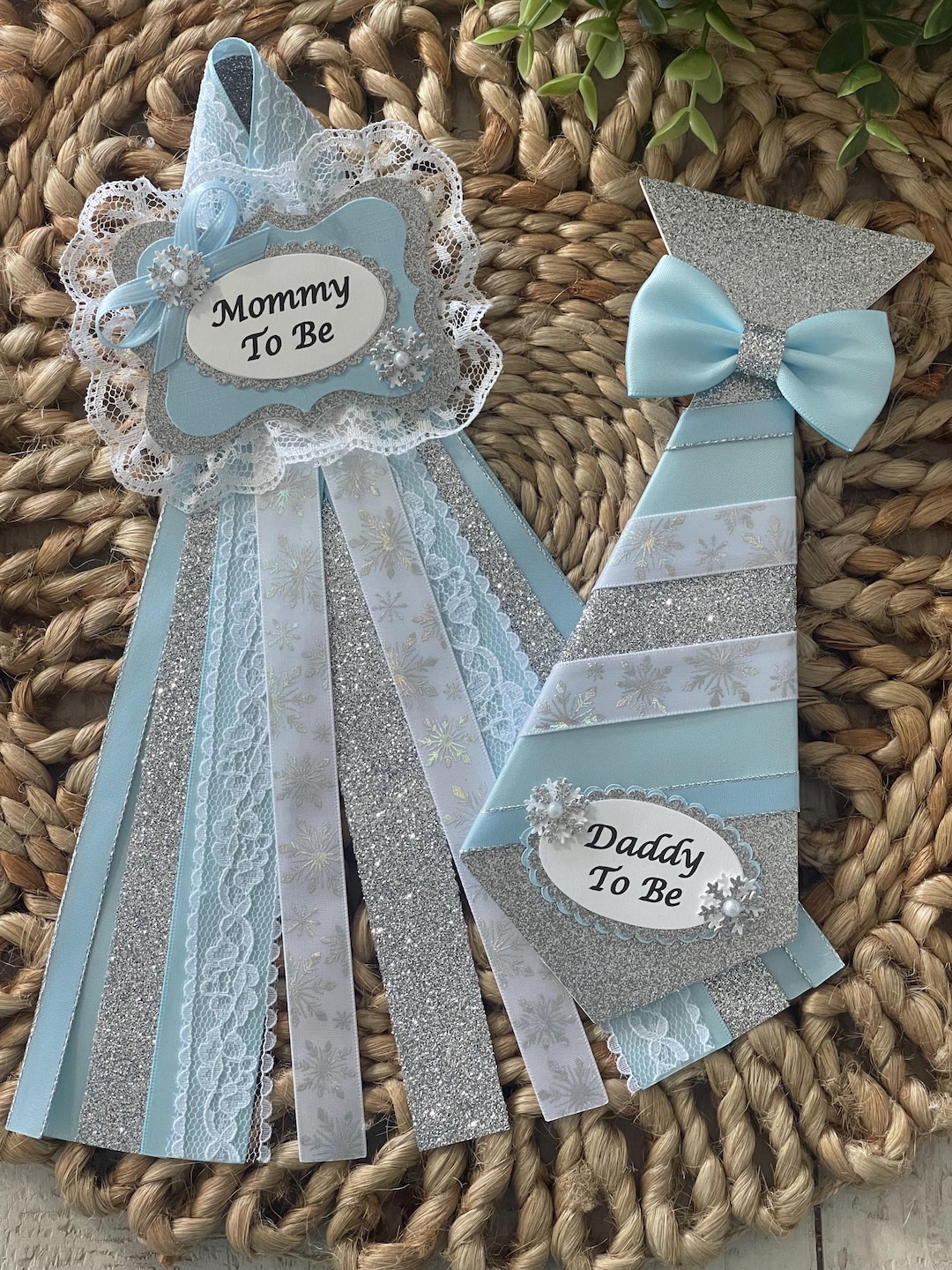 Snowflake Baby Shower Corsage/boy Winter Wonderland Baby Shower Corsage ...