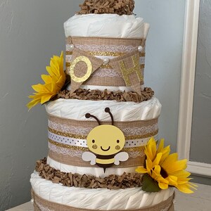 Bumble Bee Diaper Cake/bumble Bee Baby Shower Cente/rustic - Etsy