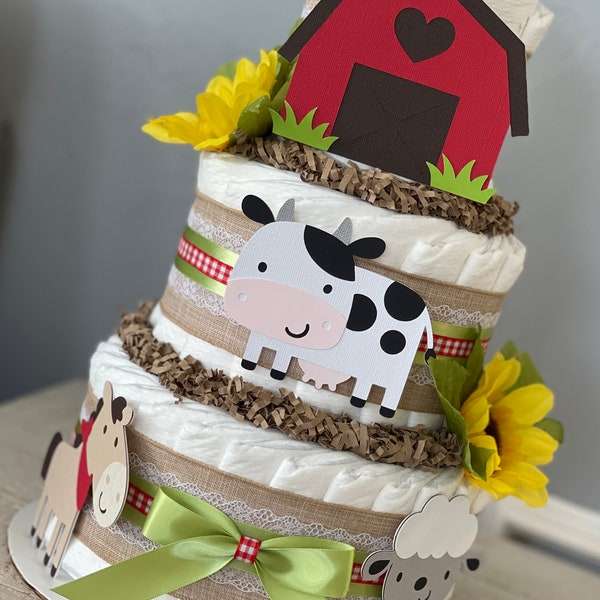 Farm Diaper Cake - Etsy