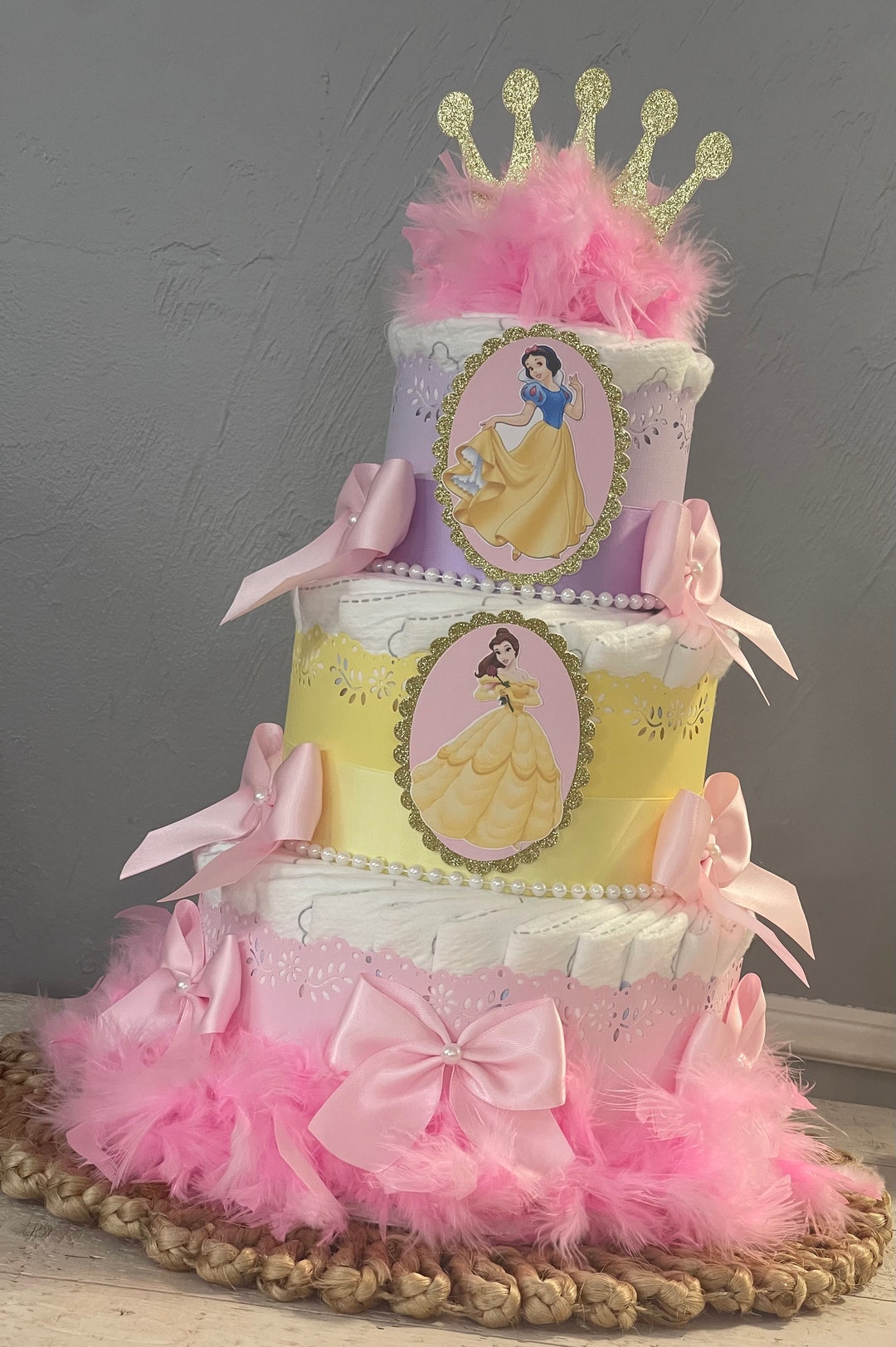 Princess Diaper Cake/disney Princess Inspires Diaper Cake/princess Baby ...