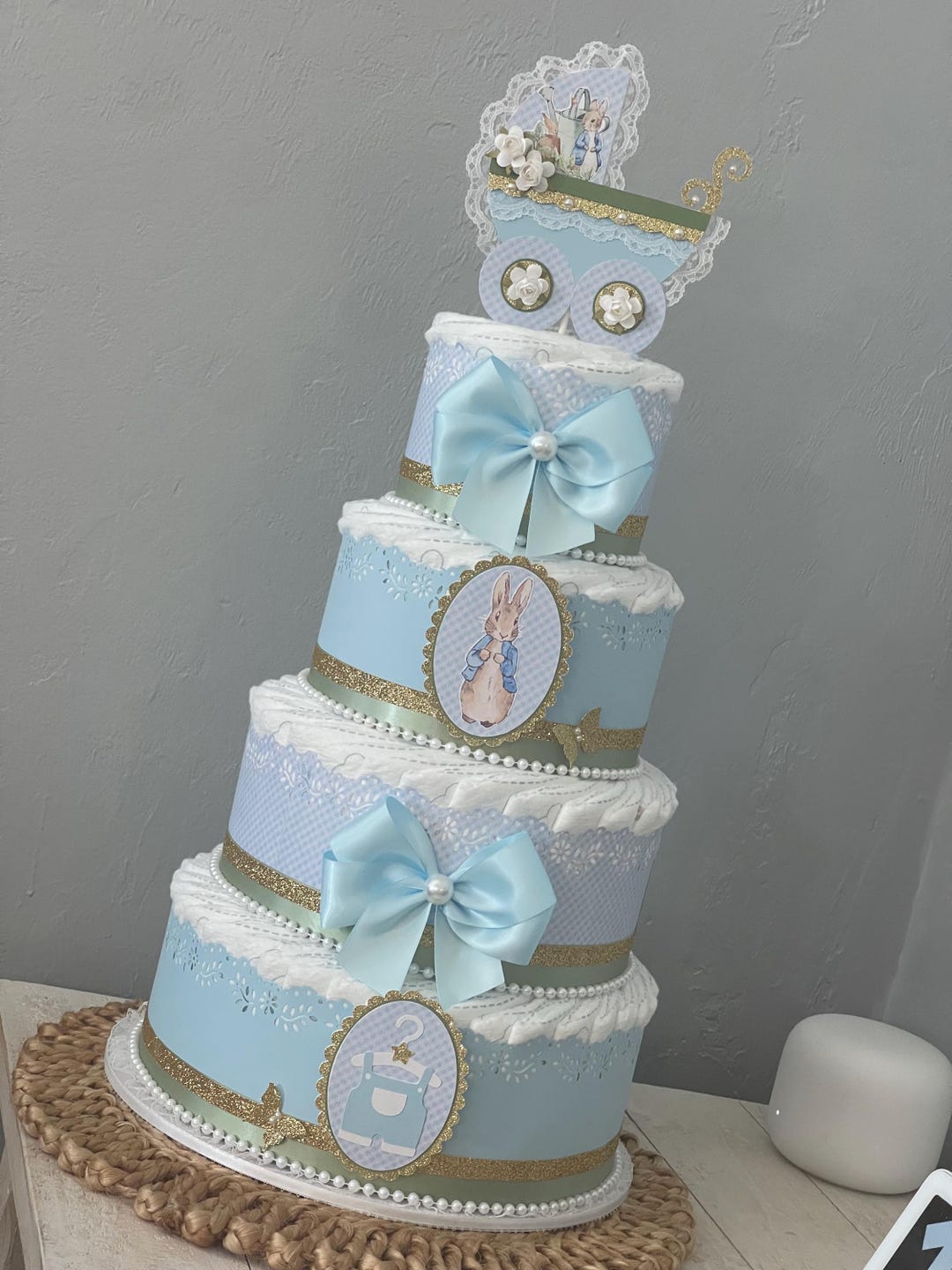 Peter Rabbit Diaper Cake, Peter Rabbit Inspired Diaper Cake, Peter Baby ...