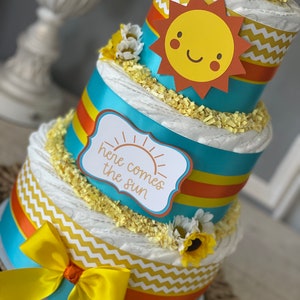 Sun Diaper Cake, Here Comes the Sun Diaper Cake, Boy Diaper Cake ...
