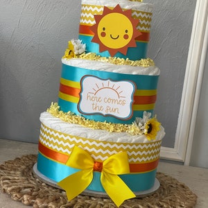 Sun Diaper Cake, Here Comes the Sun Diaper Cake, Boy Diaper Cake ...