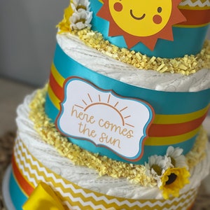 Sun Diaper Cake, Here Comes the Sun Diaper Cake, Boy Diaper Cake ...