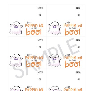 POPPIN' Halloween Tag, Instant Download, Printable Halloween Bag Topper ...