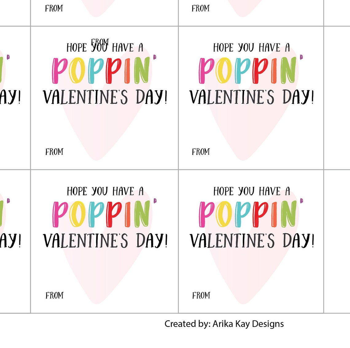 Have a POPPIN' Valentine's Day Digital Printable | Etsy