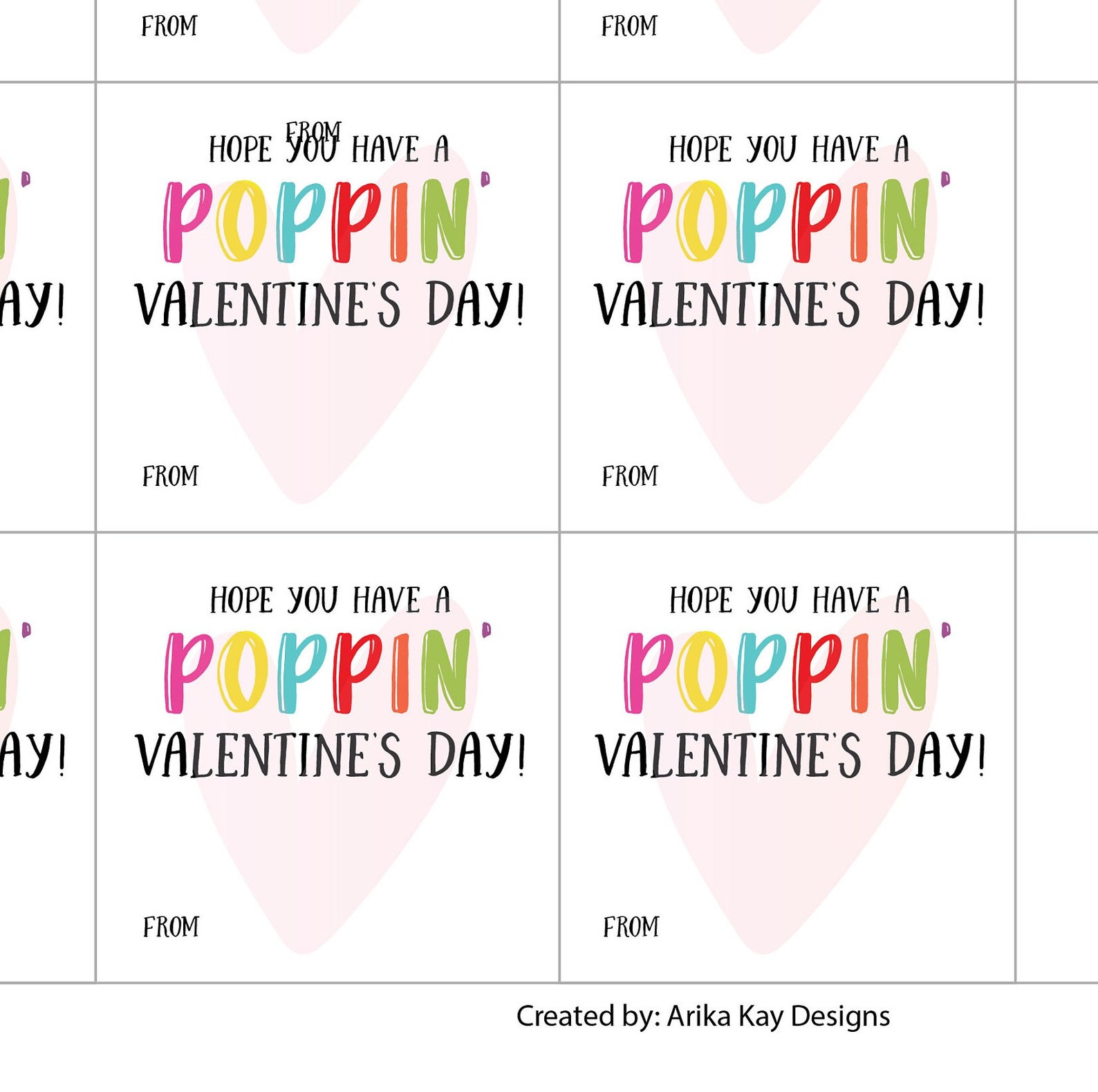 Have a POPPIN' Valentine's Day Digital Printable | Etsy