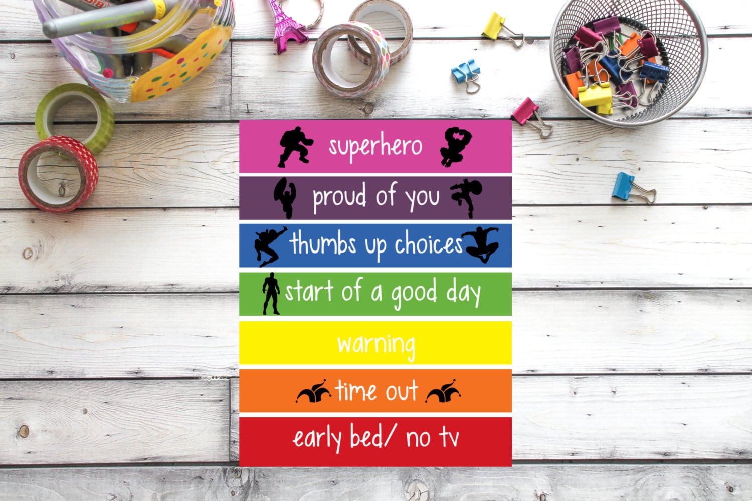 Superhero Digital Behavior Chart for Children K-2 Kid's | Etsy