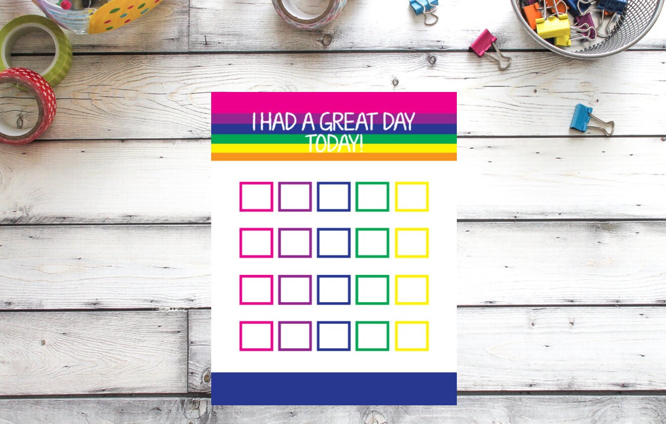 Great Day Sticker Chart Rules Chart for Children K-2 - Etsy