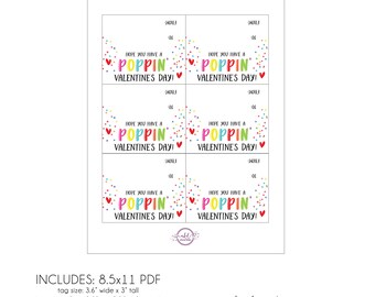 Have a POPPIN' Valentine's Day Digital Printable | Etsy