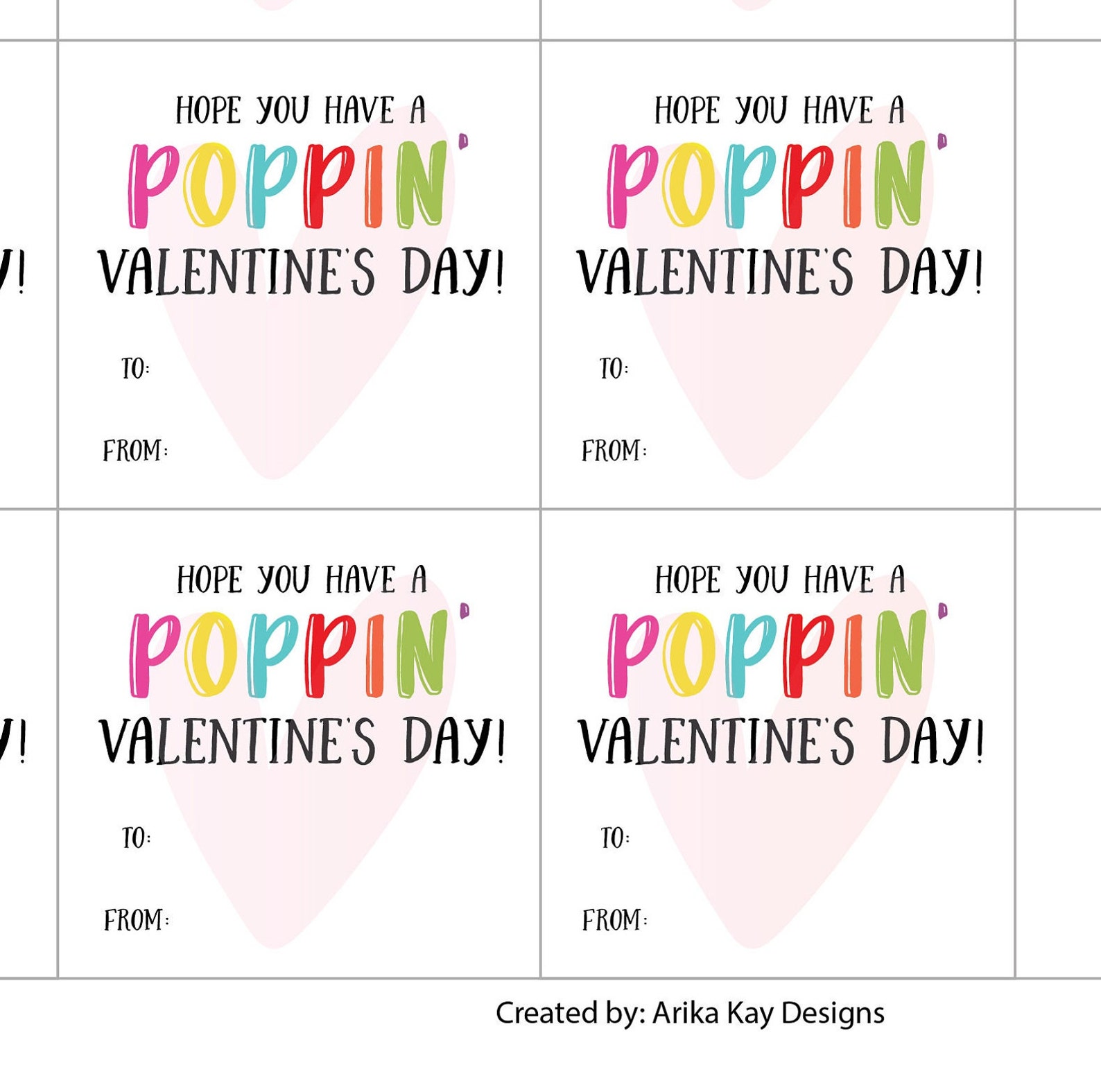 Have a POPPIN' Valentine's Day Digital Printable - Etsy
