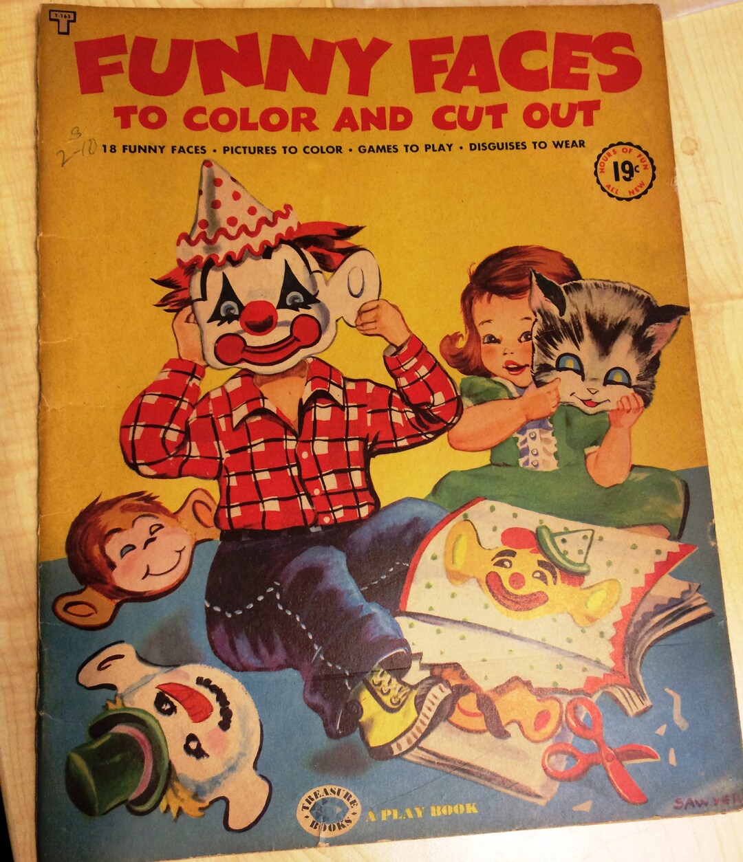 Treasure Books 1953 Funny Faces to Color and Cut Out - Etsy
