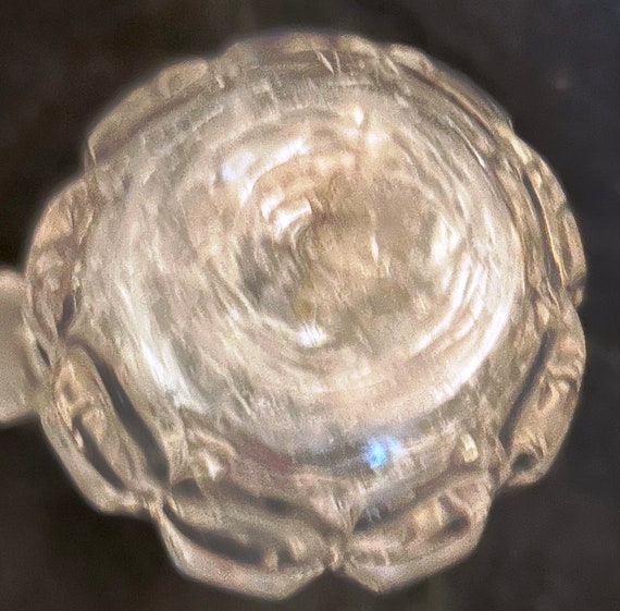 Pressed Glass Perfume Bottle raised square pattern - Gem