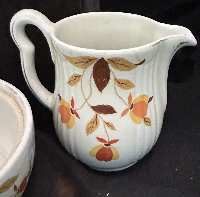 Hall Jewel Tea Autumn Leaf Cream and Covered Sugar - Etsy