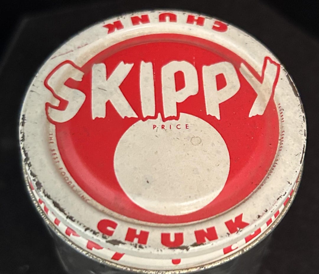 MCM Ball Vintage Skippy Peanut Butter Jar Red Lid - Etsy
