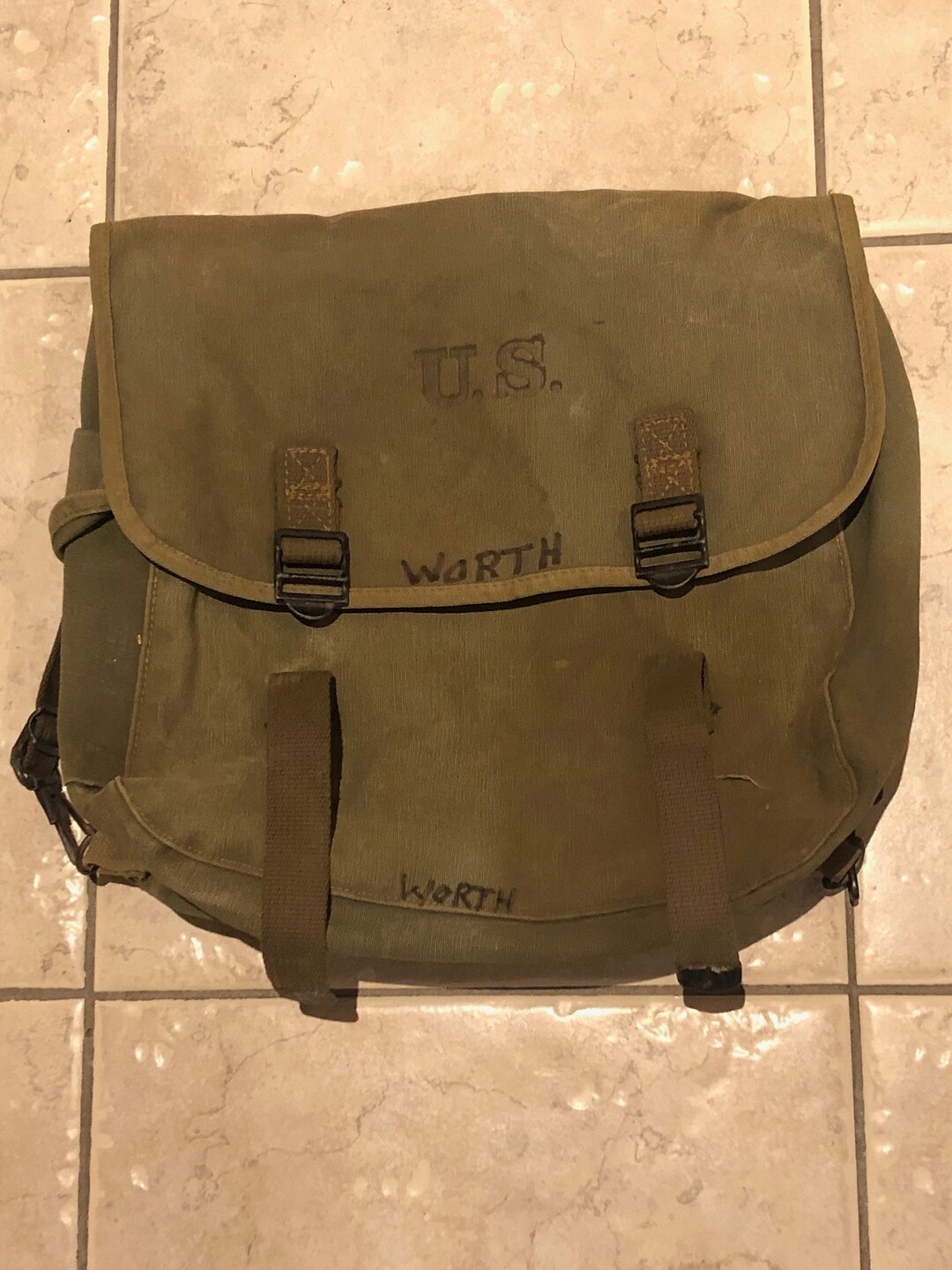 WWII Musette Bag US Army 1944 OD7 WW2 - Etsy