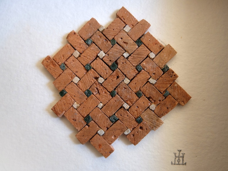 Brick Floor With Ceramic Tiles Miniature, Medieval Architecture ...