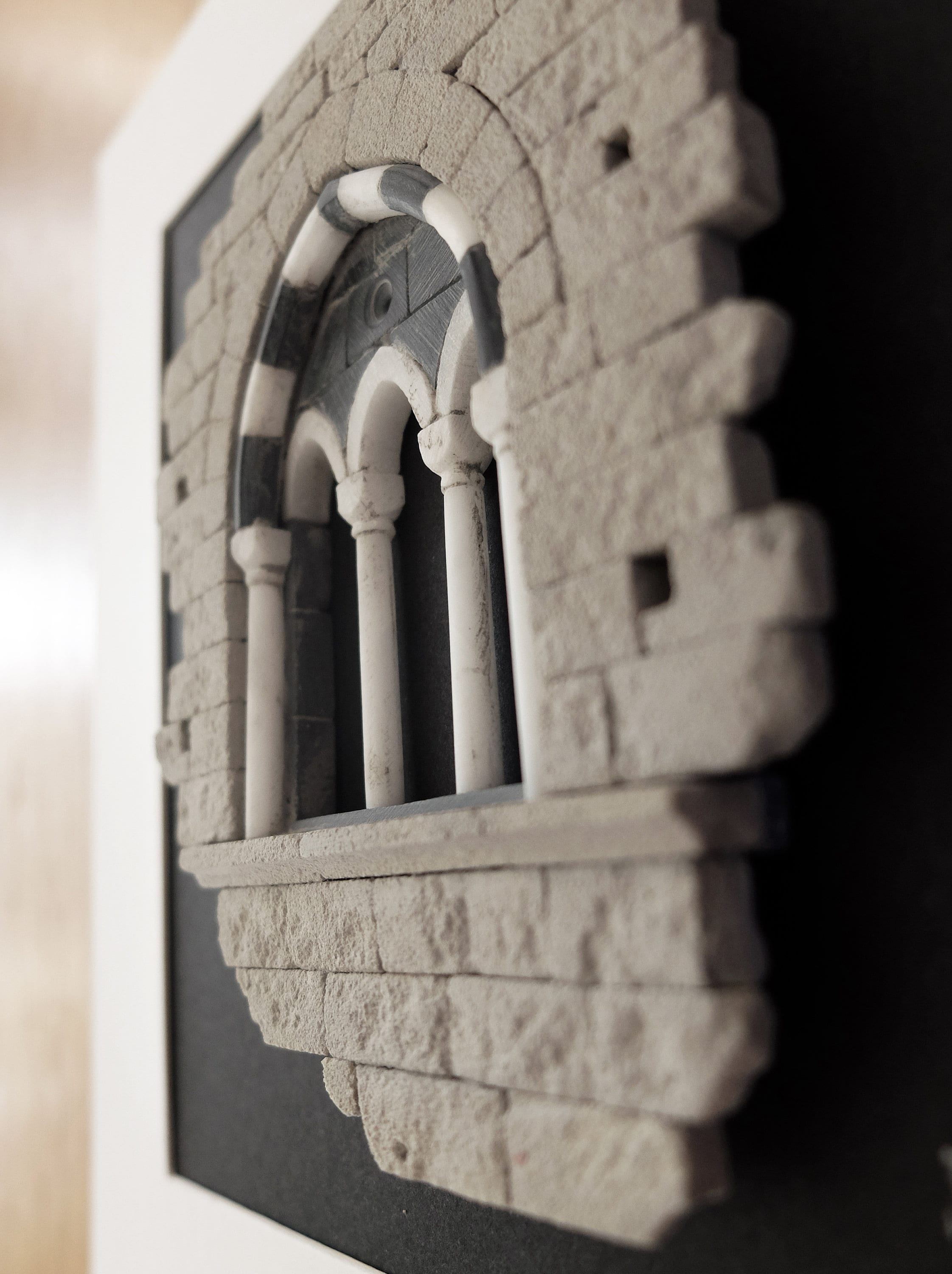 San Fruttuoso Medieval Stone Window Artistic Miniature, Architecture ...