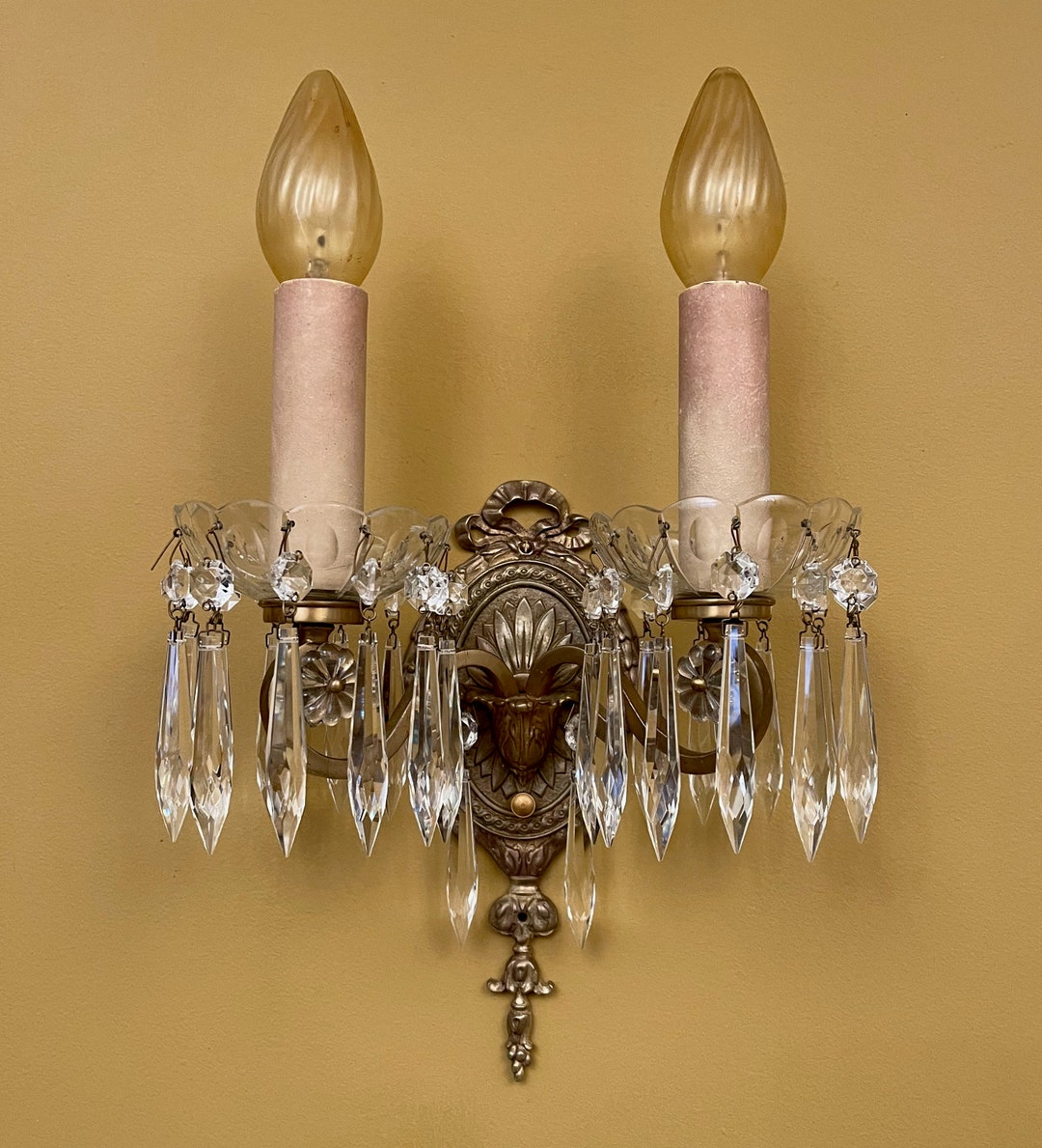 Vintage Lighting PAIR of 1920s Crystal Sconces. High Quality. - Etsy