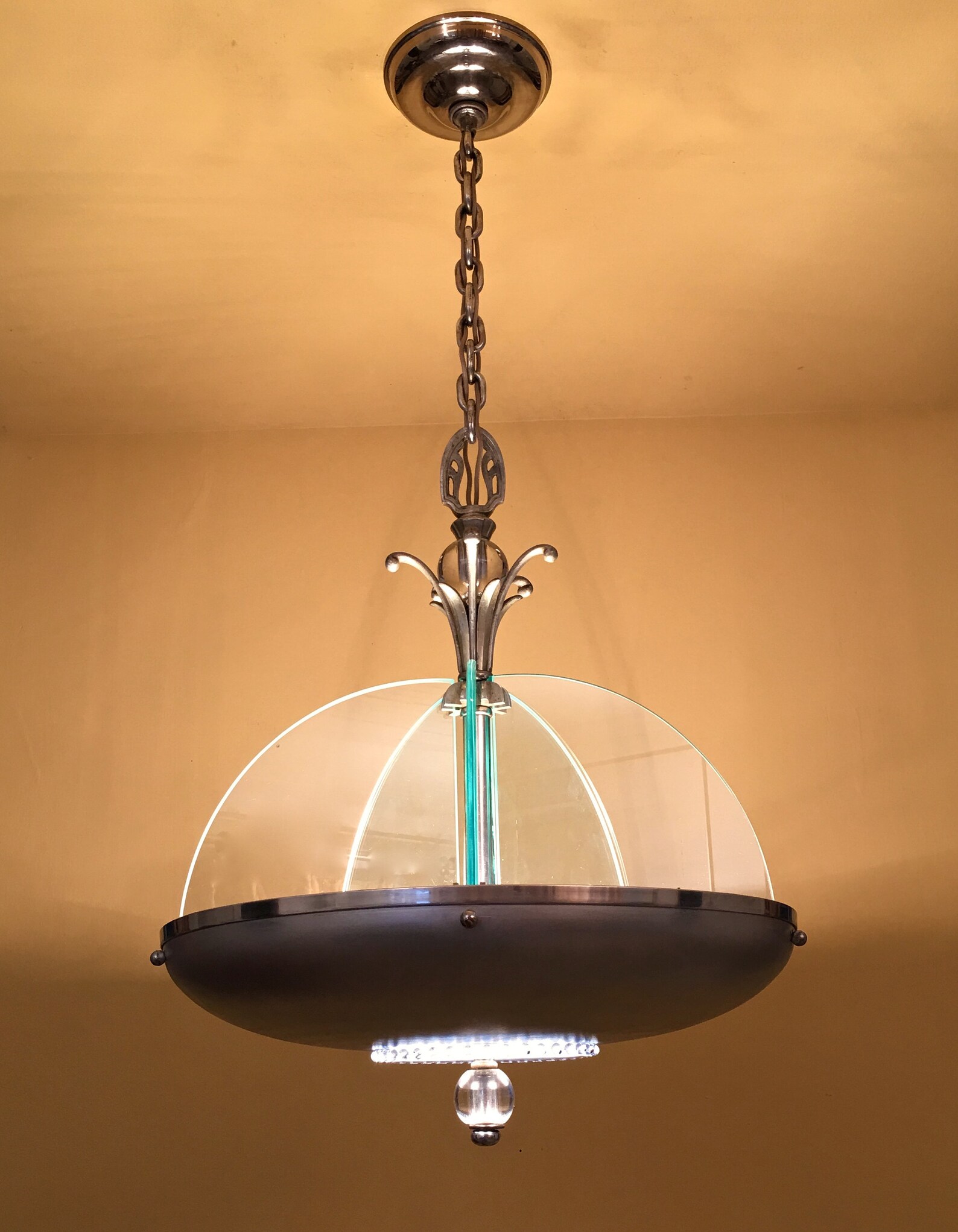 Vintage Lighting 1940s Moderne Chandelier Extraordinary - Etsy