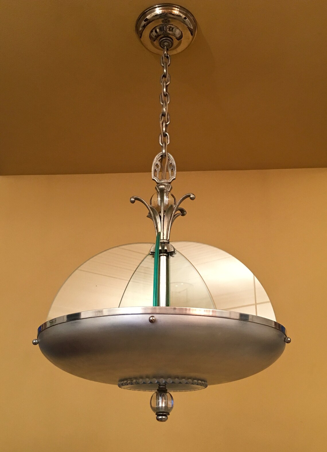 Vintage Lighting 1940s Moderne Chandelier Extraordinary - Etsy