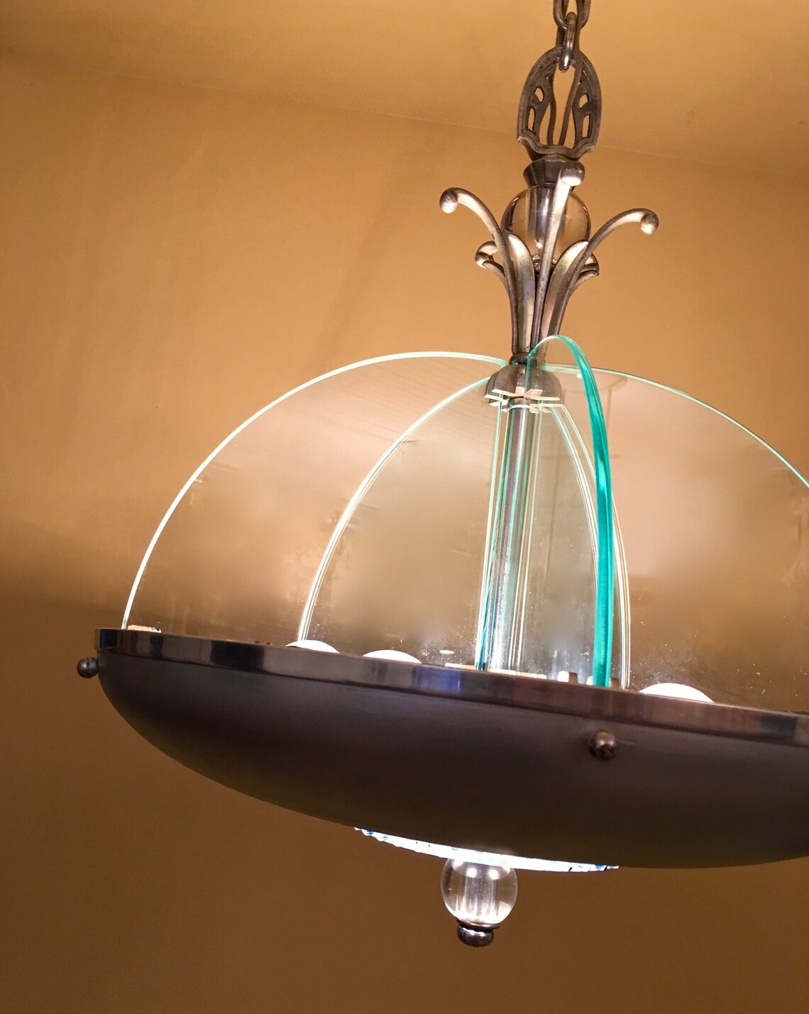 Vintage Lighting 1940s Moderne Chandelier Extraordinary - Etsy
