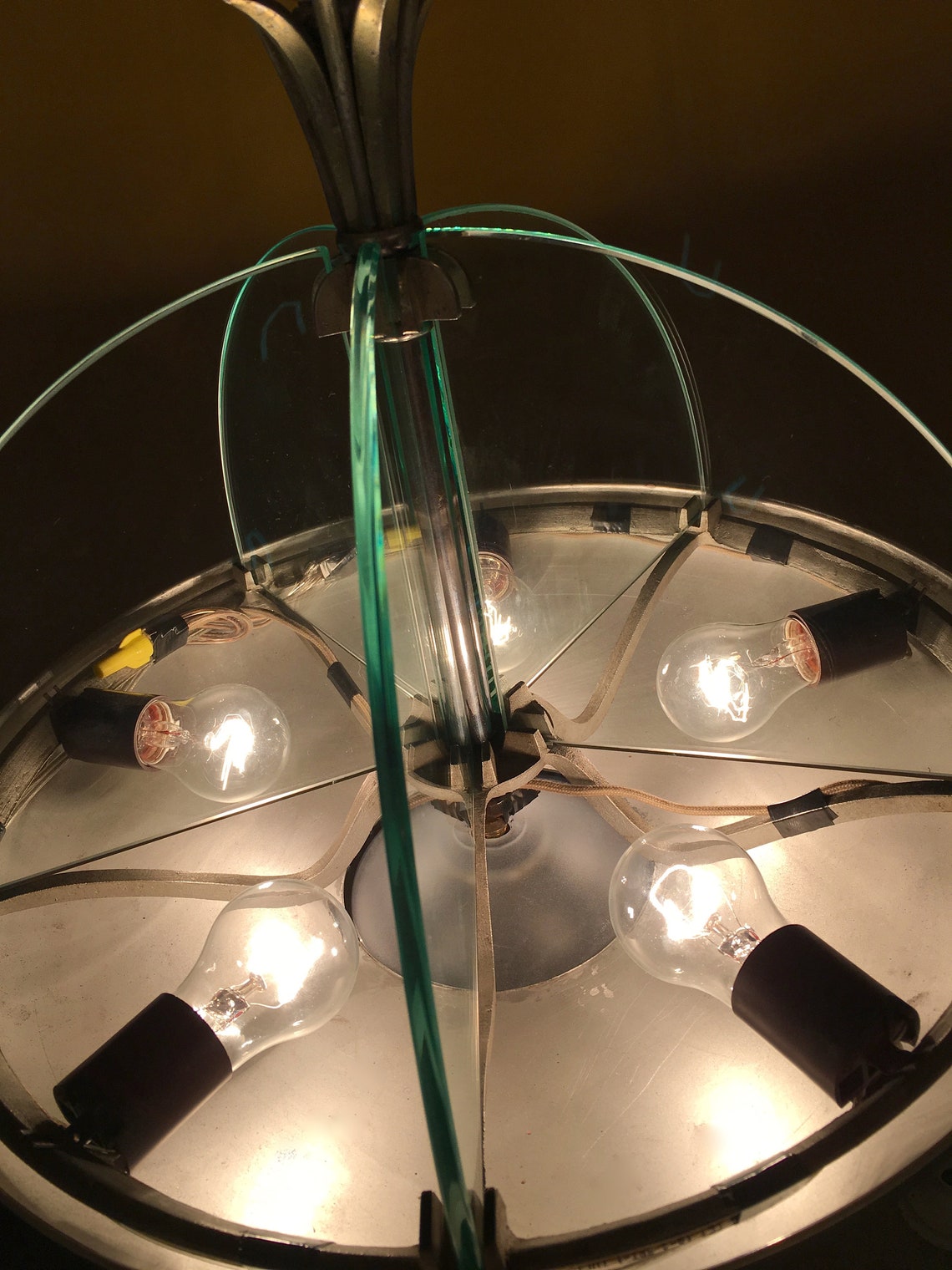 Vintage Lighting 1940s Moderne Chandelier Extraordinary - Etsy