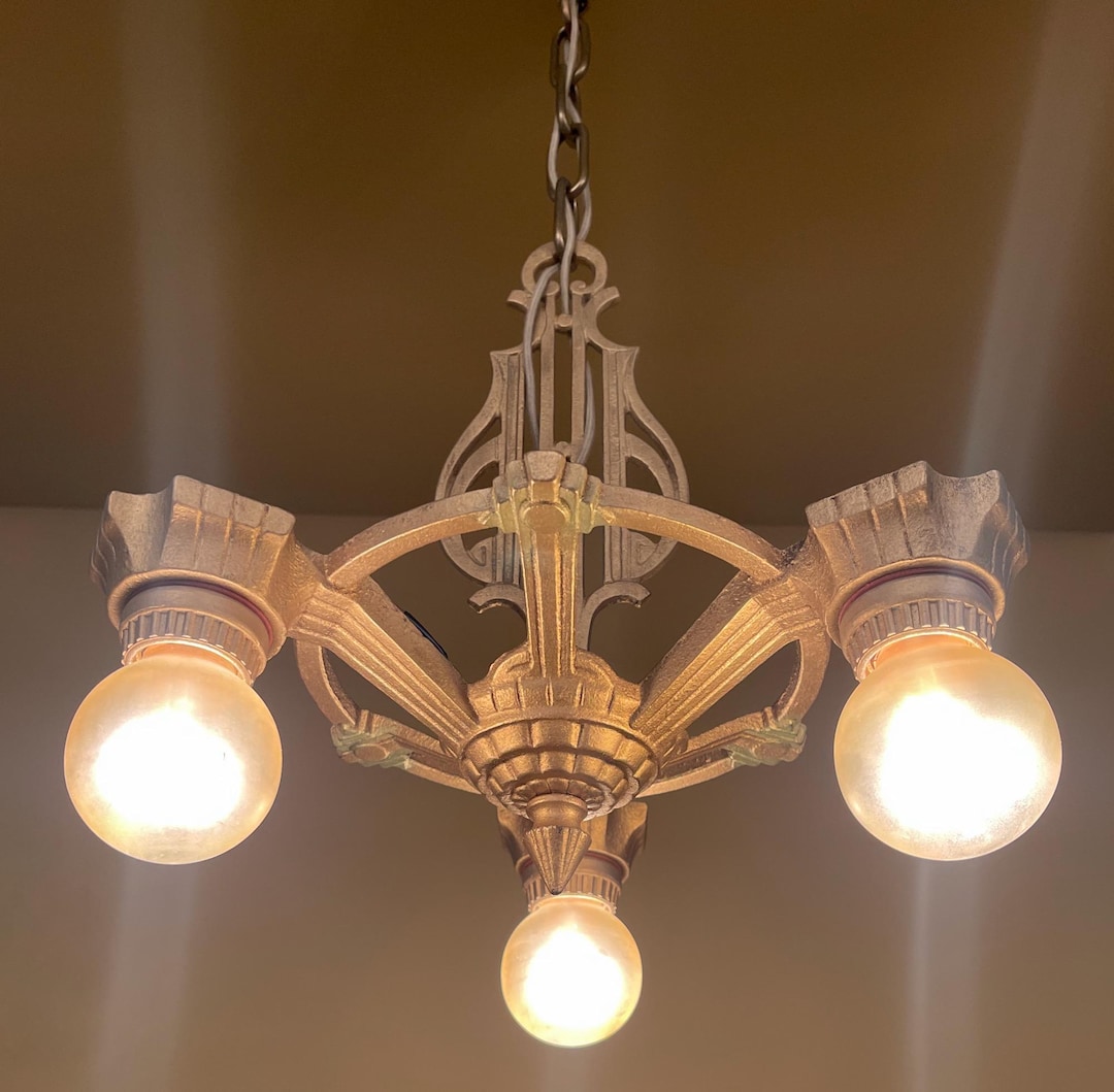 Vintage Lighting 1930s PURITAN Foyer Chandelier. Restored! - Etsy