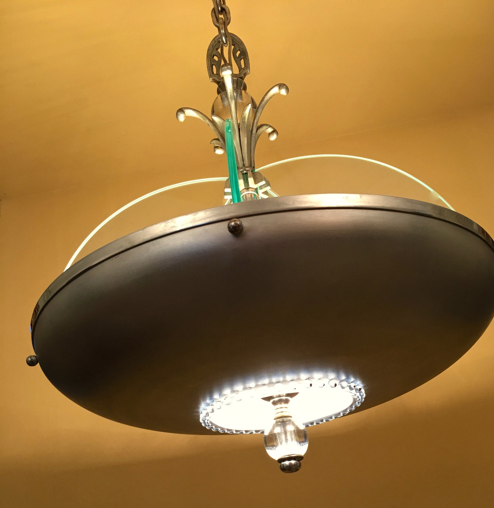 Vintage Lighting 1940s Moderne Chandelier Extraordinary - Etsy