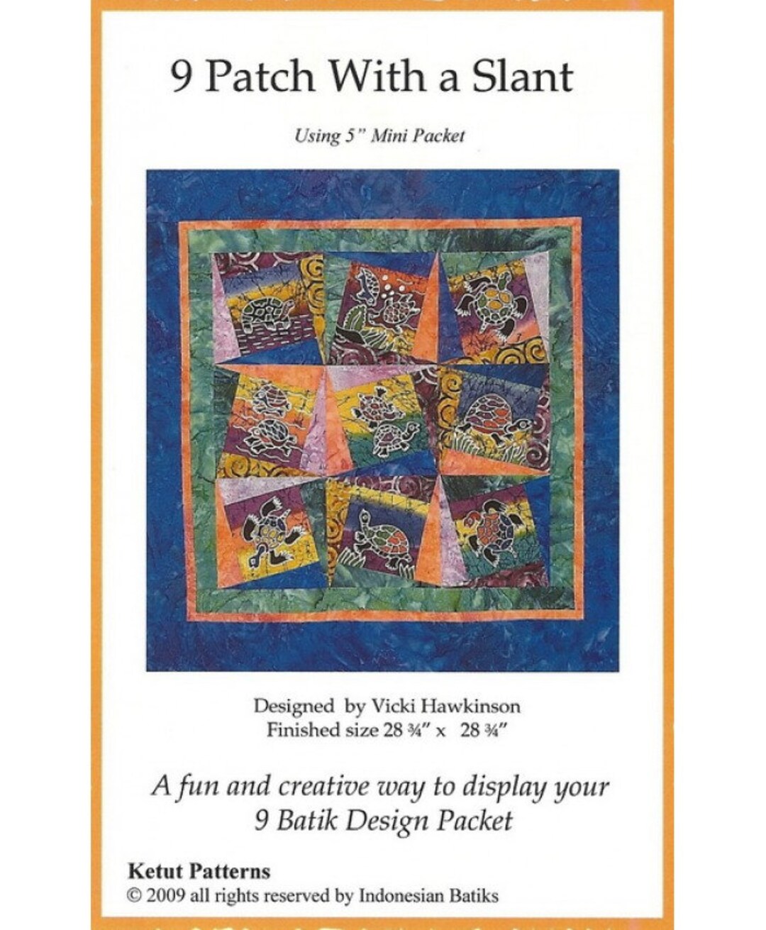 9 Patch Slant for the 5 Inch Batik Panels or 5 Inch Blocks by Vicki ...