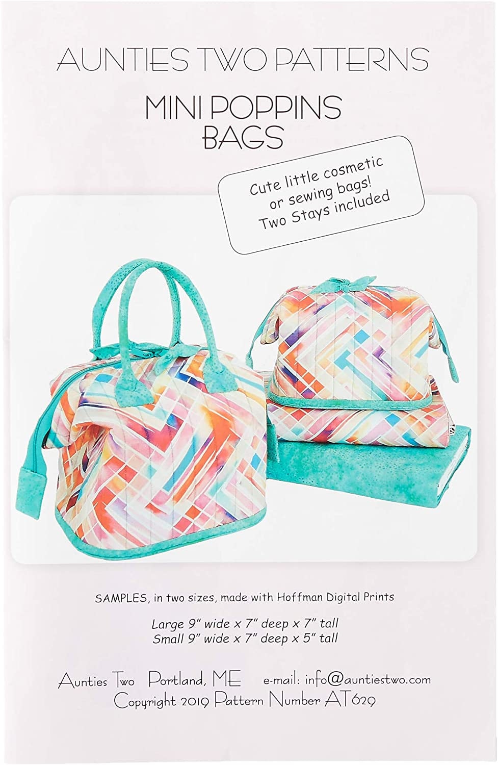 Mini Poppins Bags sewing pattern from Aunties Two including | Etsy