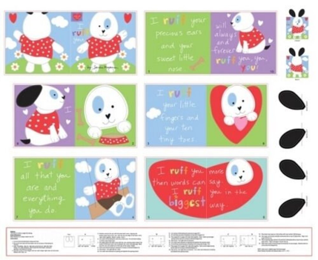 Studio E Fabrics Huggable & Loveable Books 3358P 01 I Ruff You Book ...