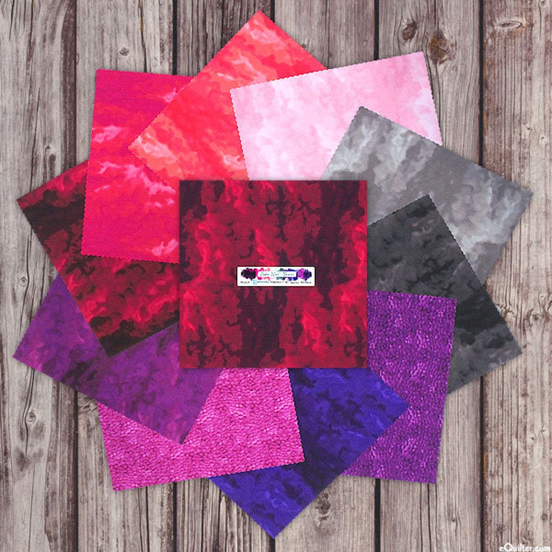 Clothworks Textiles Cedar West Basics - Bouquet - 10" Squares 42 to a ...