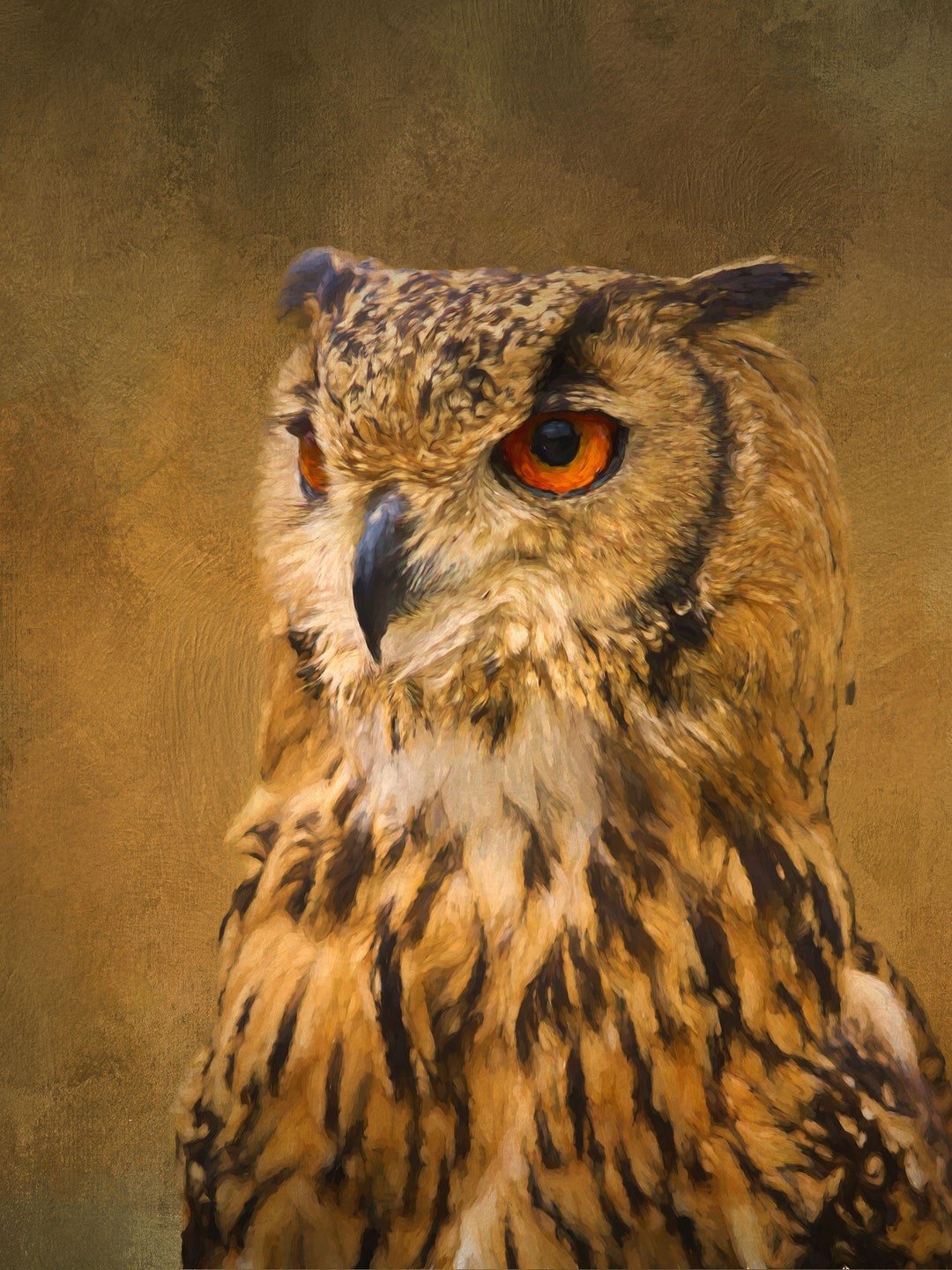 FEATHERED FINERY OWL Closeup Quilt Panel Digitally Printed - Etsy