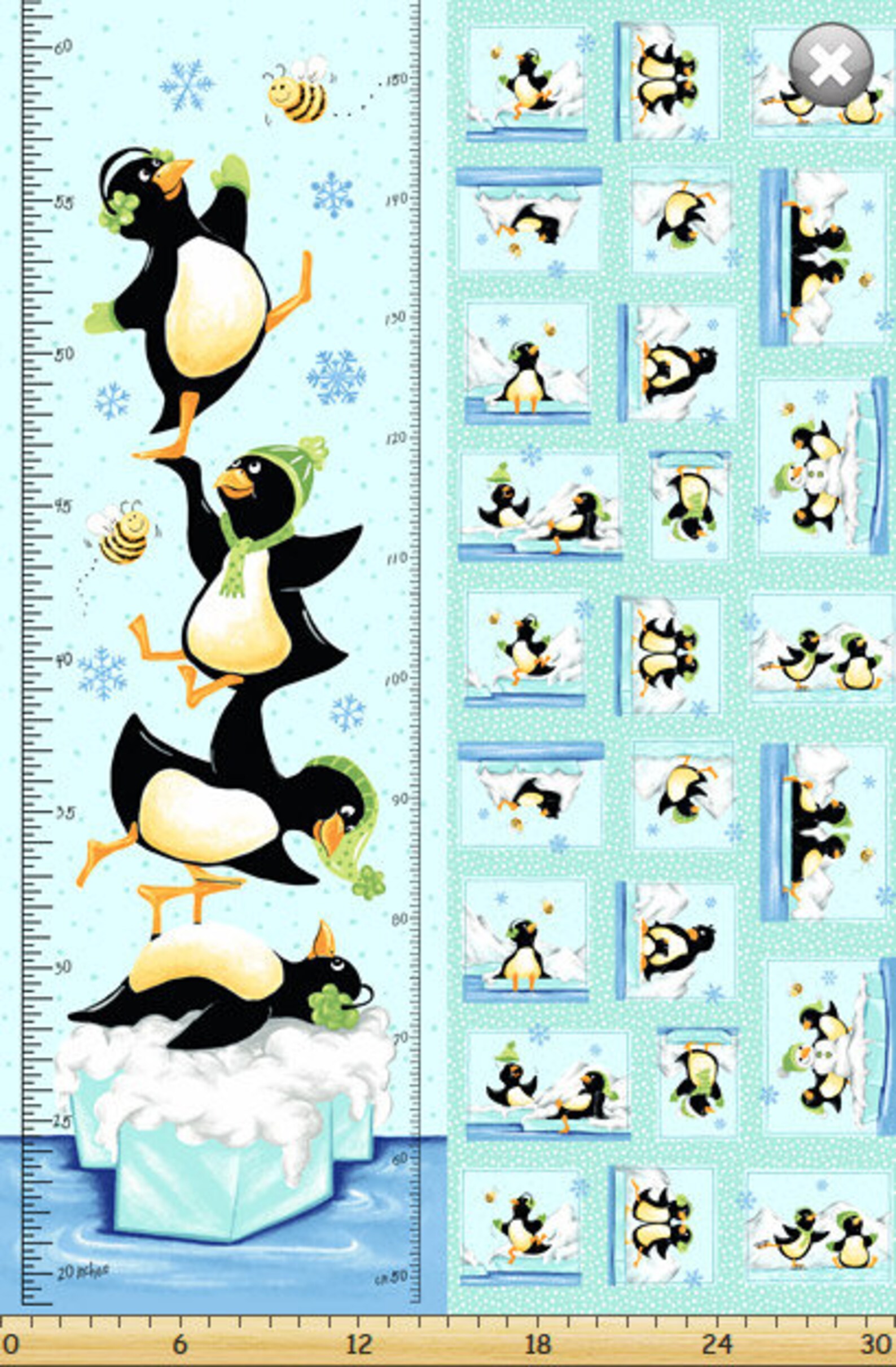 World of Susybee Textiles Gwyn the Penquin Growth Chart Child or ...