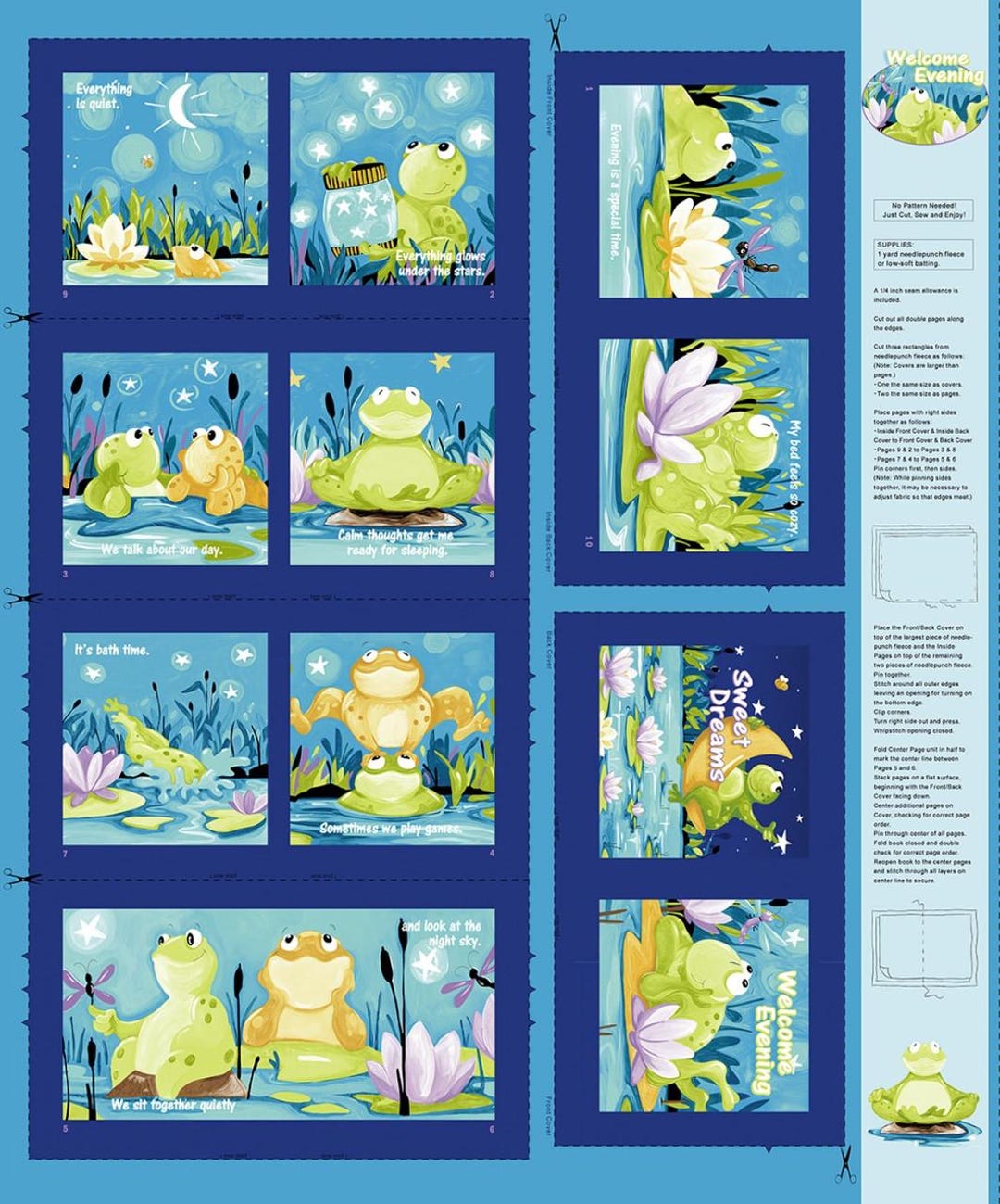 Susybee Pauls Pond Frogs Turquoise SB20406-950 Cotton Quilting Fabric ...