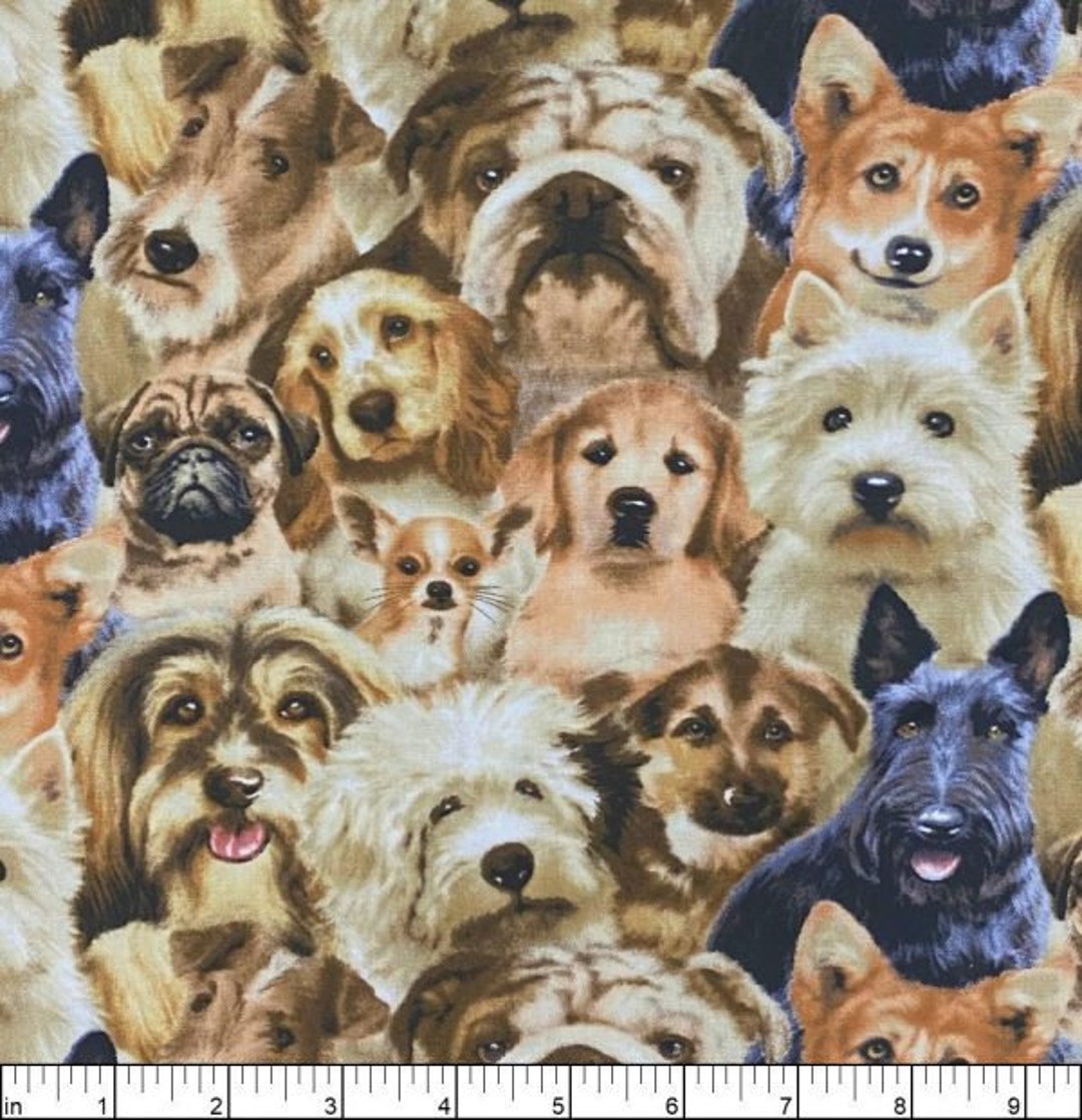 Elizabeth Studios Petpourri Dogs Packed Puppies BTY - Etsy