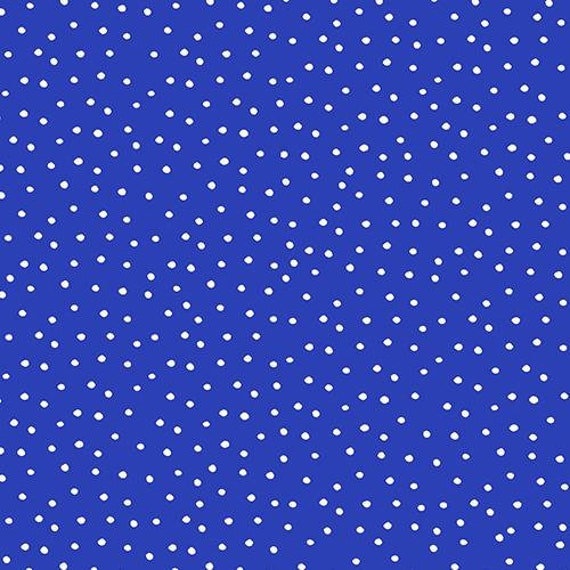 Loralie Designs Dinky Dots Blue / White Fabric BTY | Etsy