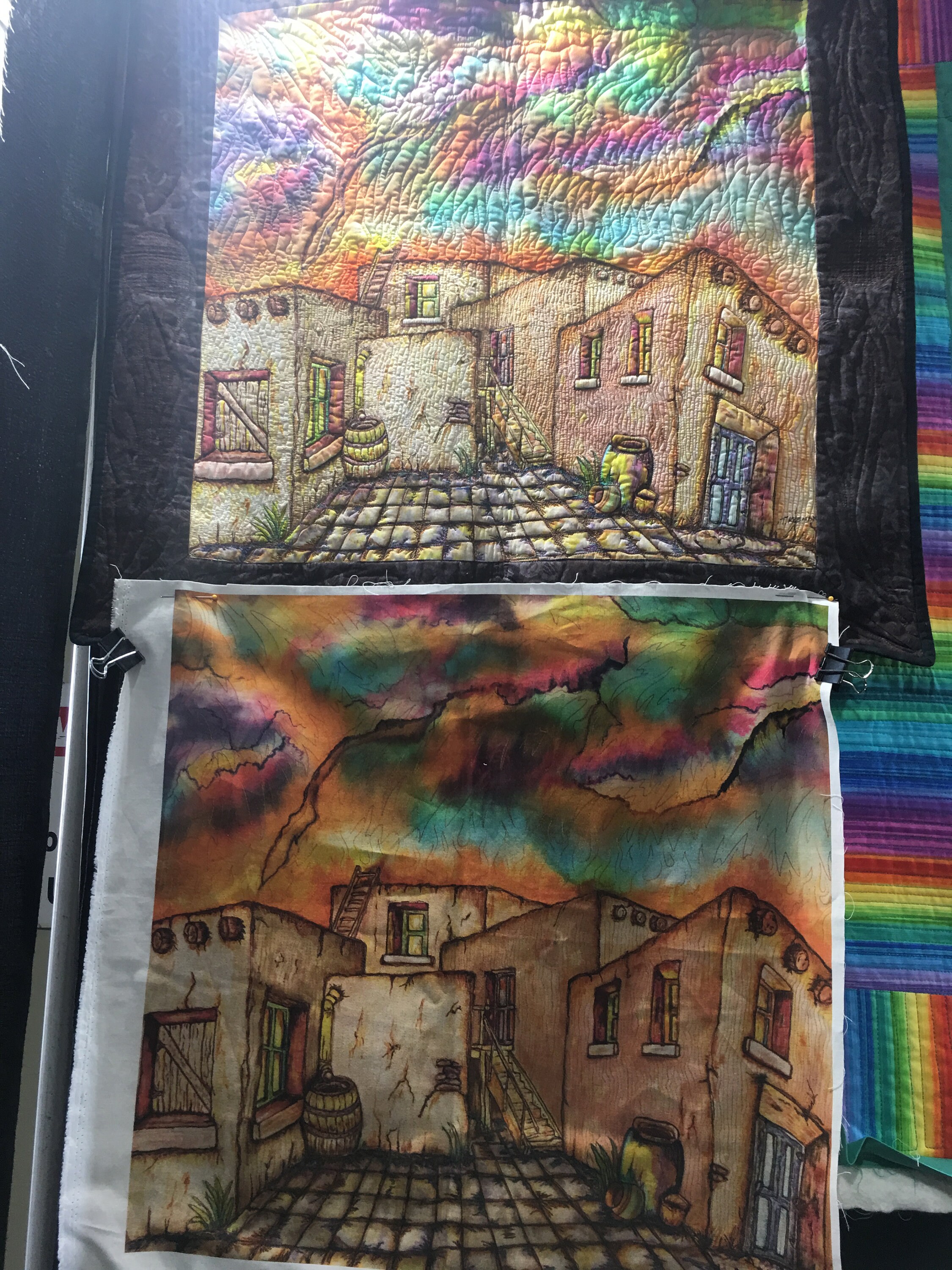 Hand Painted/thread Painted Picture on Fabric Has Been Digitally ...